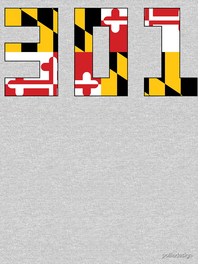 "301 Maryland Flag" T-shirt for Sale by polliadesign | Redbubble | 301 ...