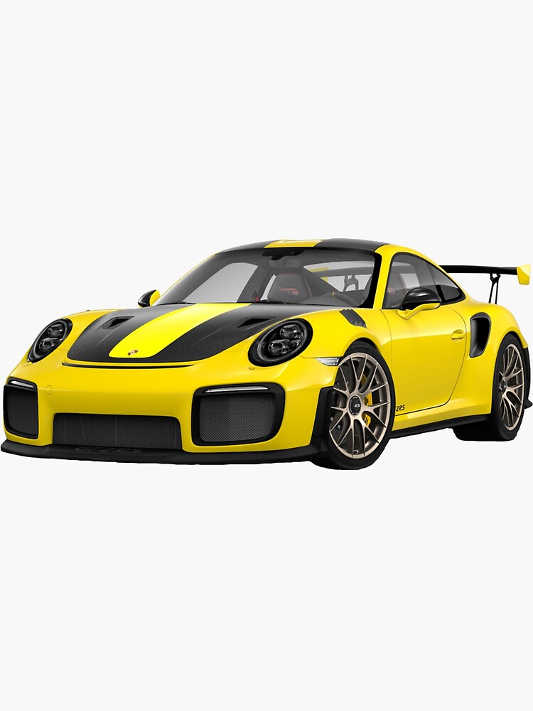"Porsche GT2RS Yellow" Sticker for Sale by The-Bomb | Redbubble