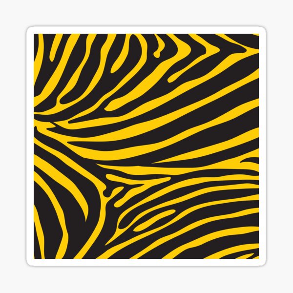 "Black and Yellow Zebra Print" Sticker for Sale by CraftyCatz | Redbubble