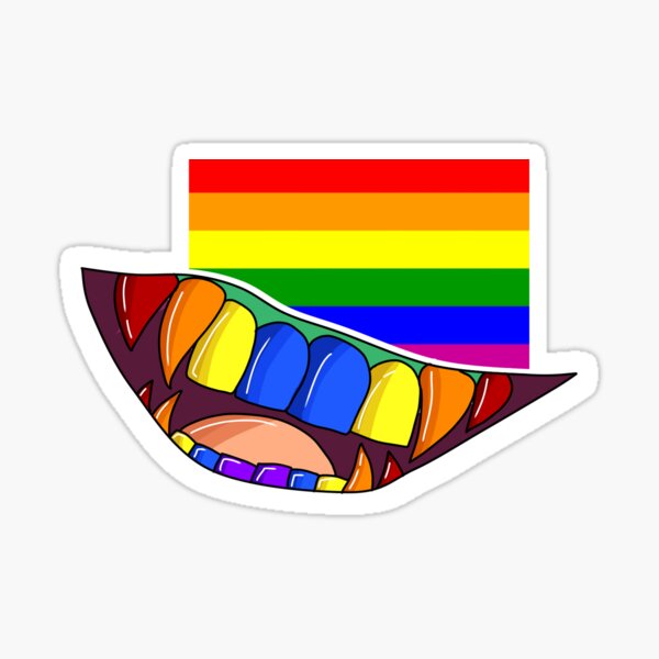 "Gay pride teeth " Sticker for Sale by slik-pyrrhic | Redbubble