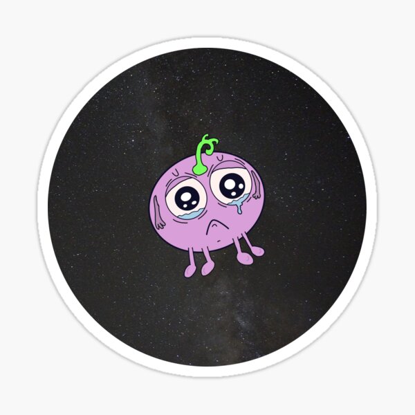 "Sad alien must cry and lose a few tears in space" Sticker by phys ...