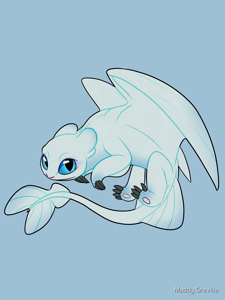 "Light Fury v2" T-shirt for Sale by FrittertheFolf | Redbubble | httyd ...