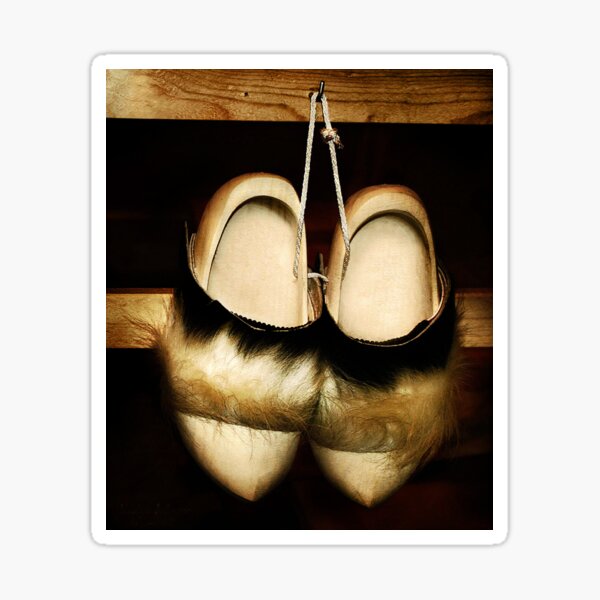 "Wooden Slippers" Sticker for Sale by MsTique | Redbubble