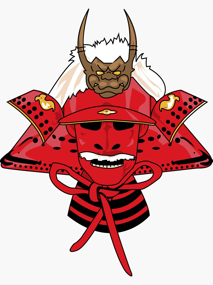 "Helmet: Takeda Shingen" Sticker by mosesdesigns | Redbubble