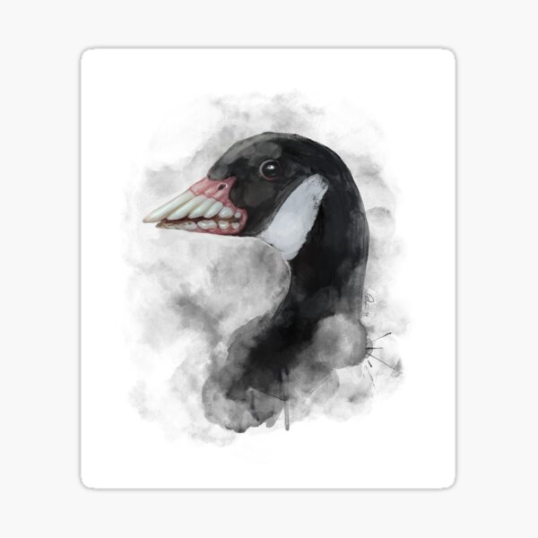 "Scary Canadian Goose with Teeth" Sticker for Sale by arterialmotive ...