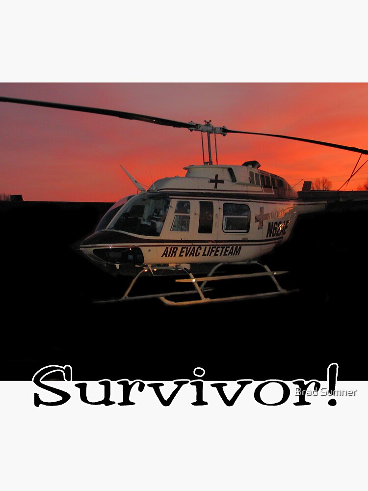 "Air Evac Helicopter-Survivor" Sticker by bdsumner55 | Redbubble