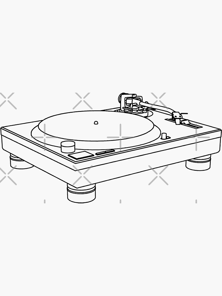 "Technics 1200/1210 outline" Sticker by Giles | Redbubble