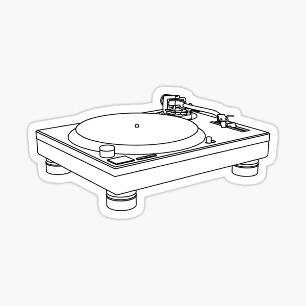"Technics 1200/1210 outline" Sticker by Giles | Redbubble