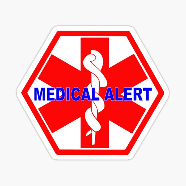 "MEDICAL ALERT ID TAG " Sticker for Sale by SofiaYoushi | Redbubble