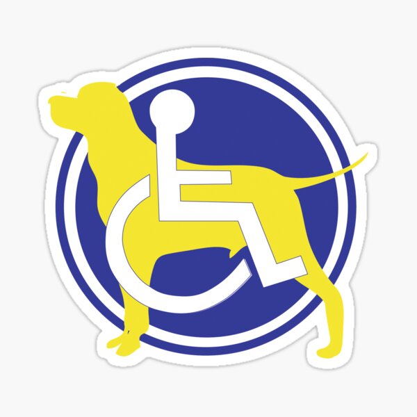 "SERVICE DOG WHEELCHAIR" Sticker by SofiaYoushi | Redbubble