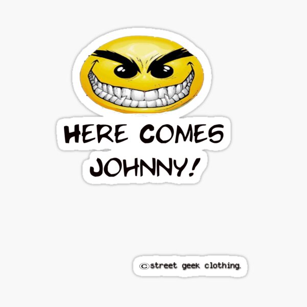 "Here Comes Johnny! " Sticker by TinaPope | Redbubble