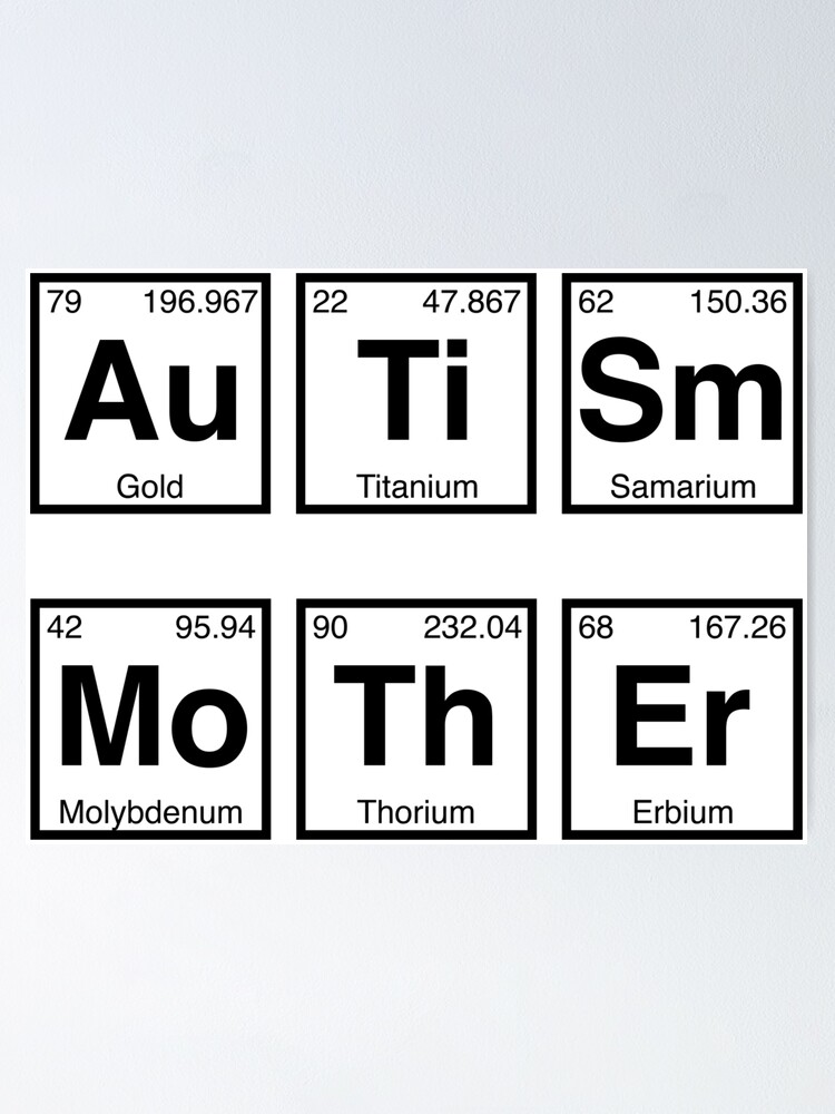 "Autism Mother Periodic Table of Elements" Poster by LixMar | Redbubble