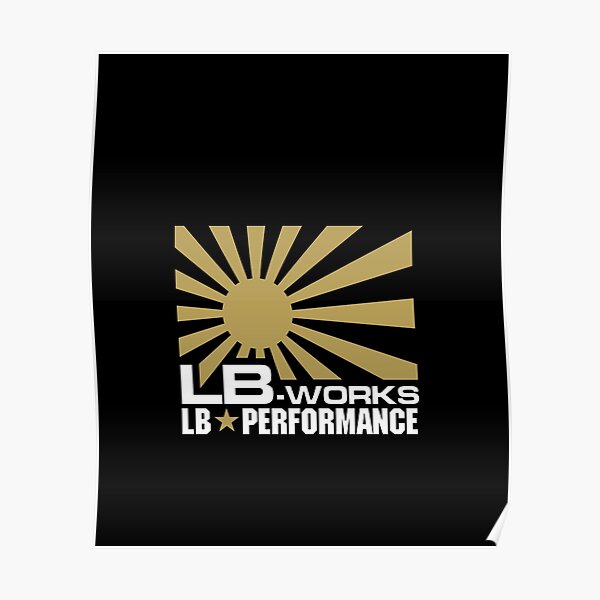 "Gold LB Performance Liberty Walk Logo with Japanese Characters" Poster ...