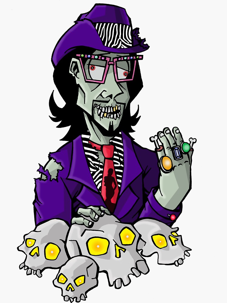 "Putrid Zombie Pimp" Sticker by stvfoolery | Redbubble