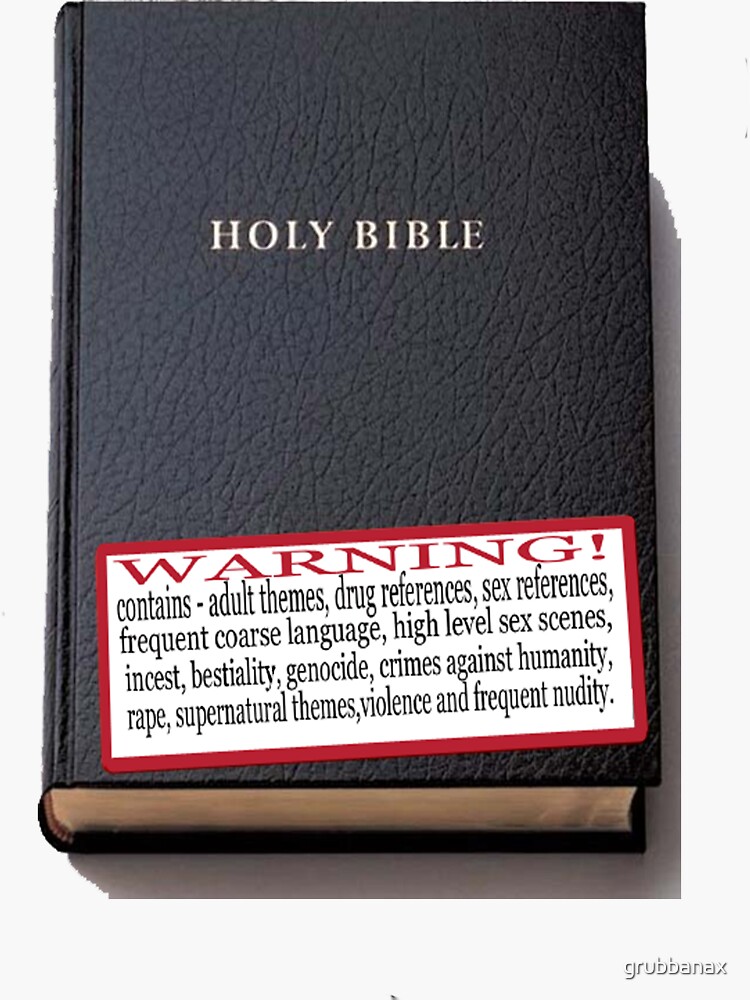 "The Holy Bible Warning" Sticker for Sale by grubbanax | Redbubble
