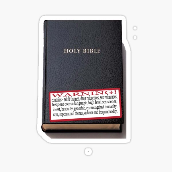 "The Holy Bible Warning" Sticker for Sale by grubbanax | Redbubble