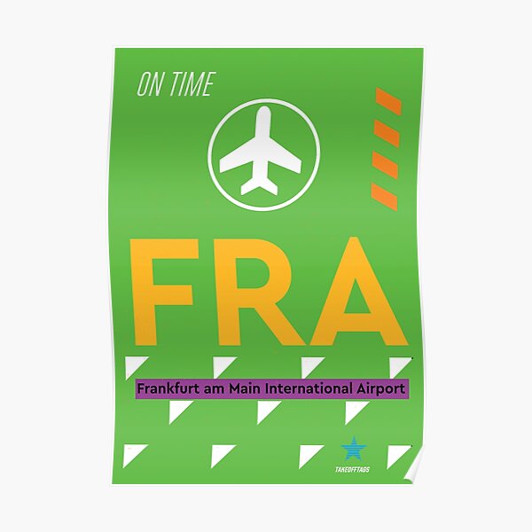 "Airport code FRA Frankfurt" Poster for Sale by Aviators | Redbubble