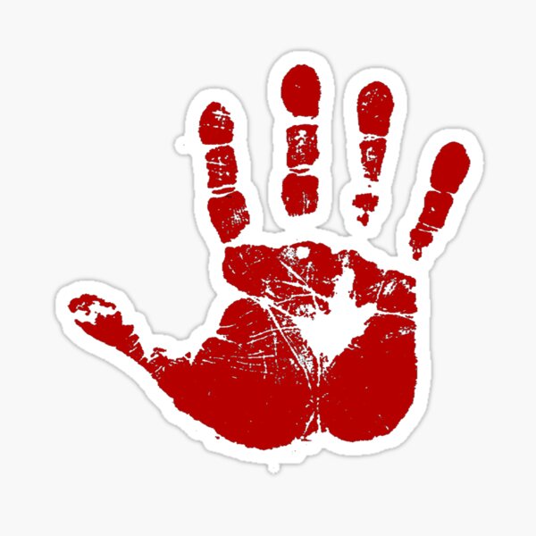 "Red hand" Sticker for Sale by loganhille | Redbubble