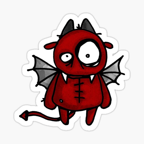 "voodoodle - little devil" Sticker for Sale by cfkaatje | Redbubble