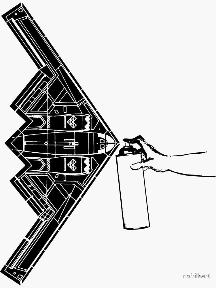 "B-2 (Stealth Bomber)" Sticker for Sale by nofrillsart | Redbubble