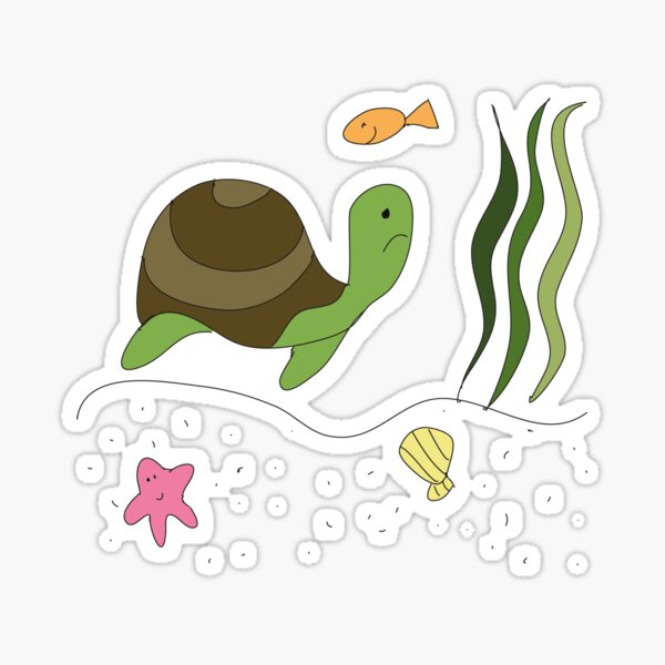 "Sad Turtle" Sticker for Sale by bchrisdesigns | Redbubble
