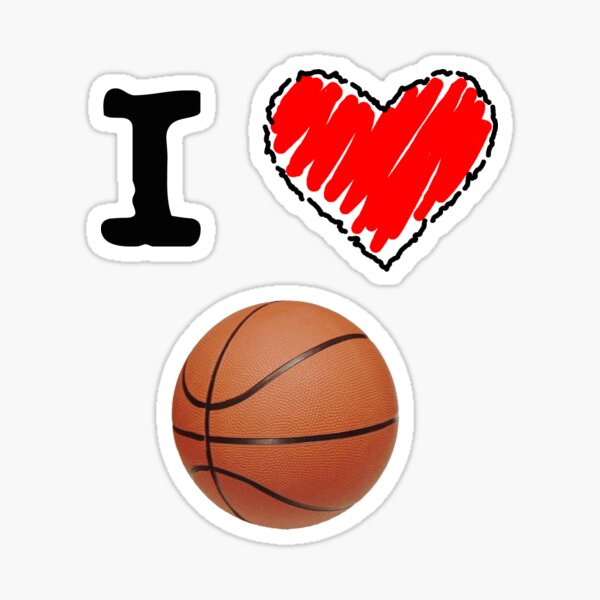 "I Love Basketball" Sticker for Sale by portraitlady | Redbubble