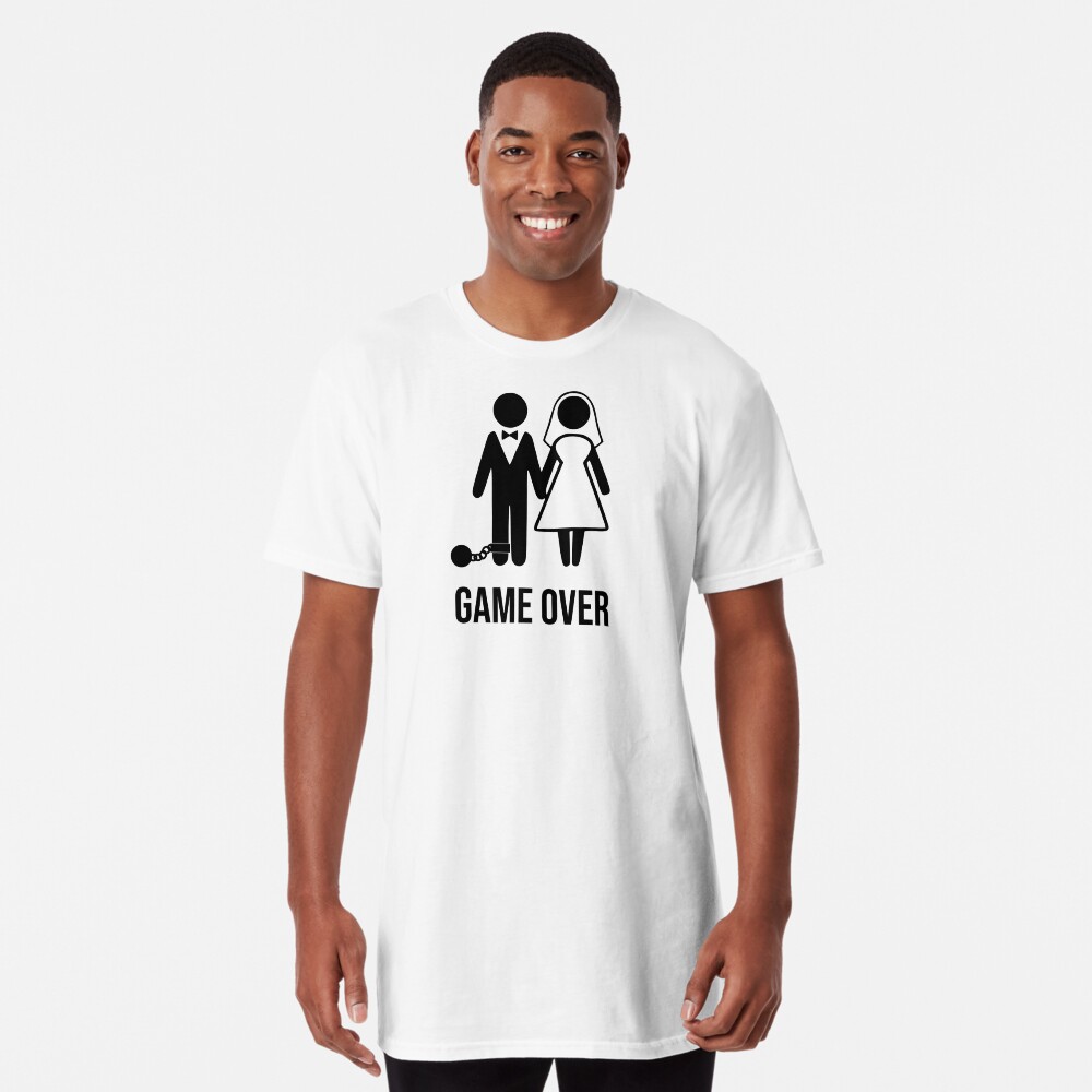 "Game Over Wedding Groom JGA Engaged Funny Gift T-Shirt" Poster by ...