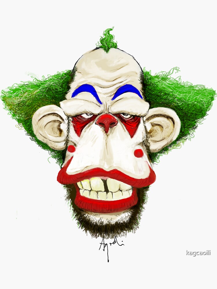 "Clown Monkey" Sticker for Sale by kagcaoili | Redbubble