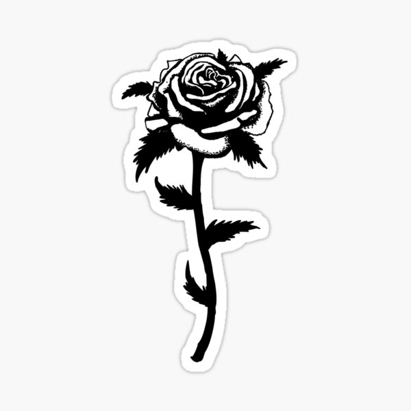 Rose Flower Outline Stickers | Redbubble