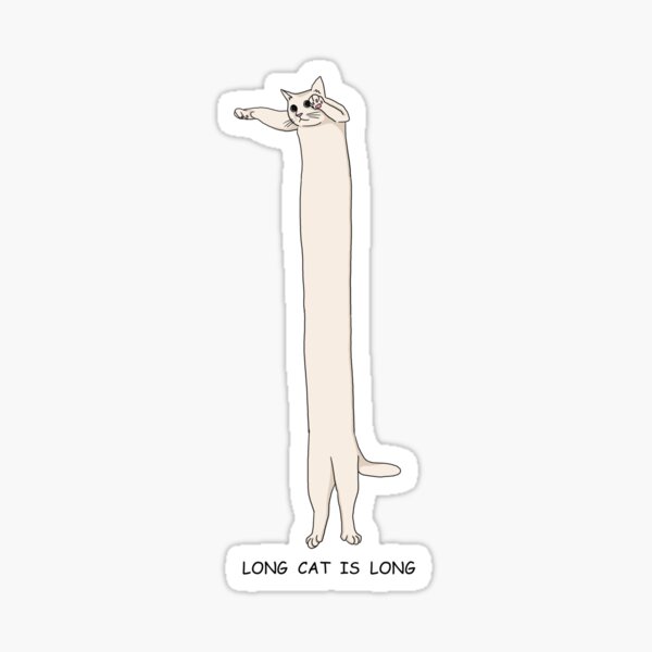 "Long Cat" Sticker for Sale by Wren Trewin | Redbubble