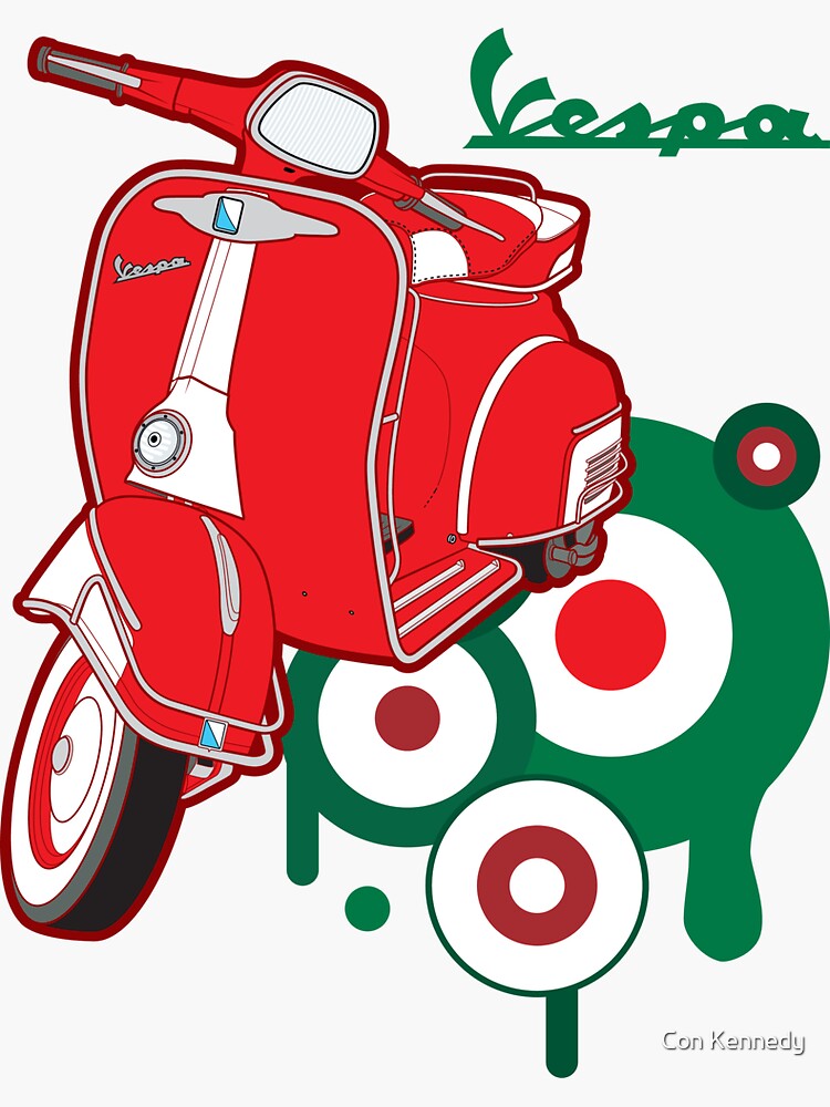 "Vespa" Sticker for Sale by conkennedy | Redbubble