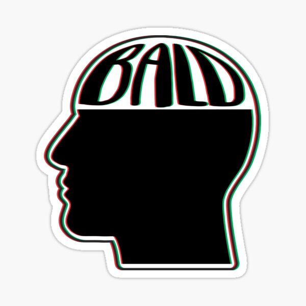 "Bald No Hair Aesthetic" Sticker by therealsadpanda | Redbubble