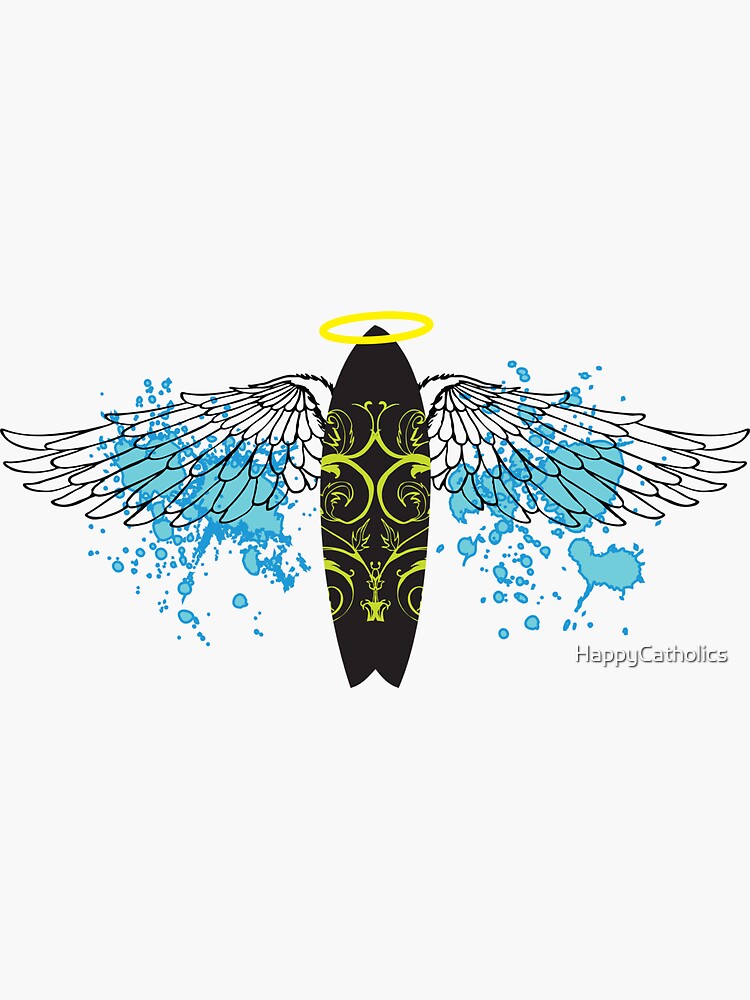 "Surf Angel: Tribe" Sticker by HappyCatholics | Redbubble