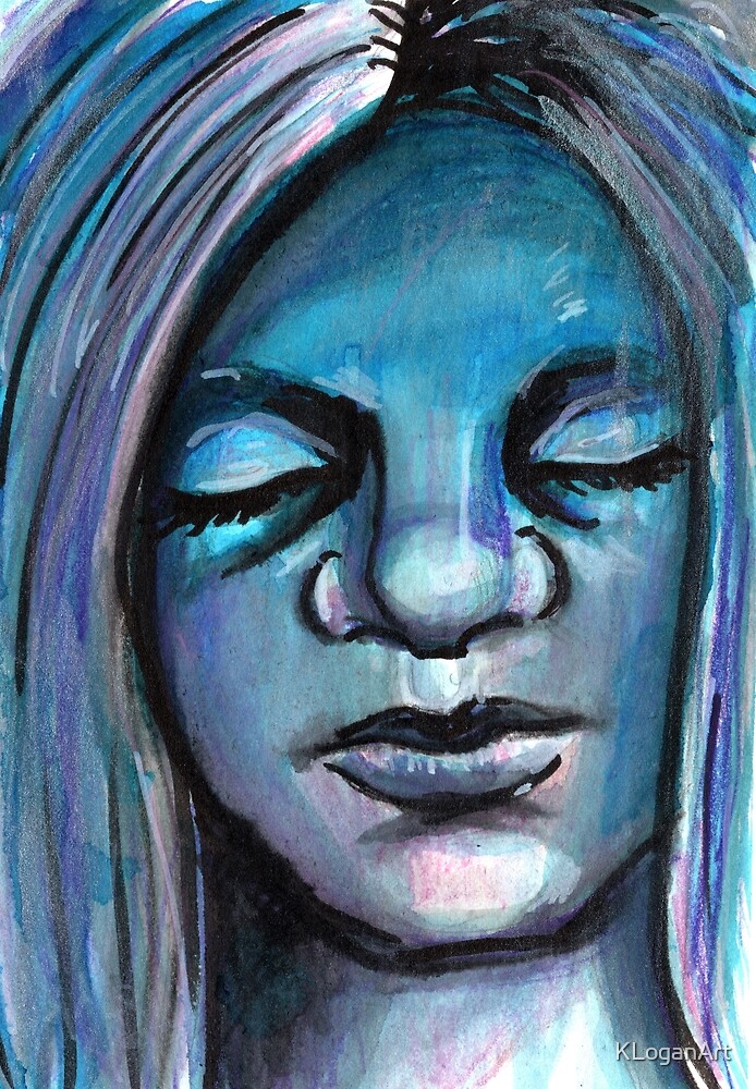 "Frigid --- Watercolor Illustration of a Woman's Face" by KLoganArt ...