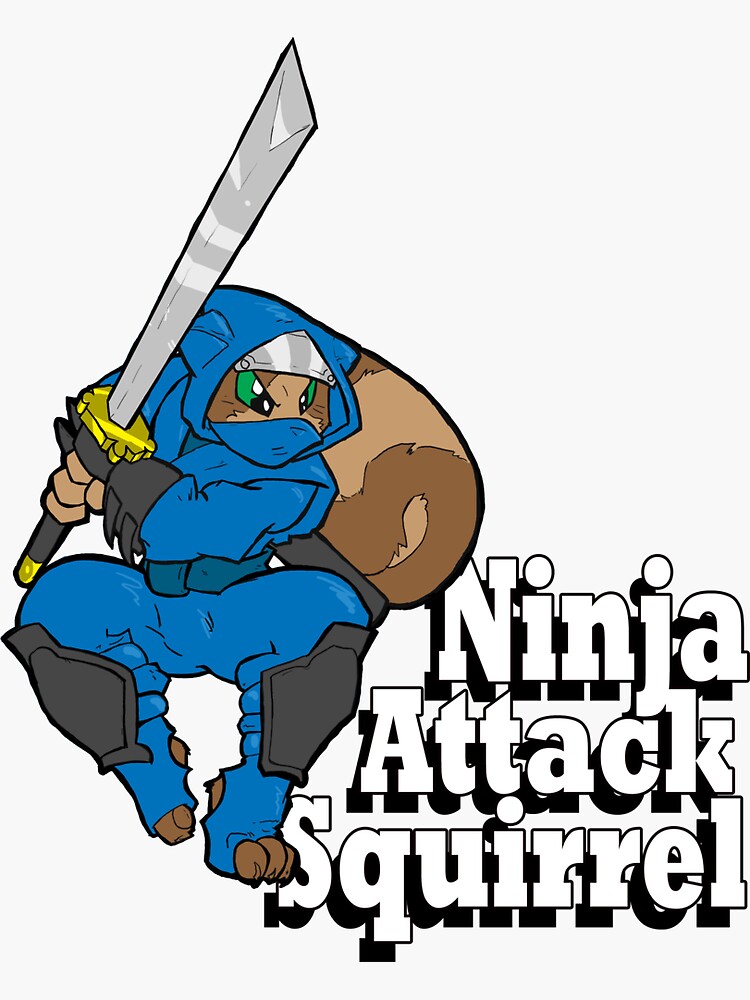 "Ninja Attack Squirrel" Sticker for Sale by TehBurningDonut | Redbubble