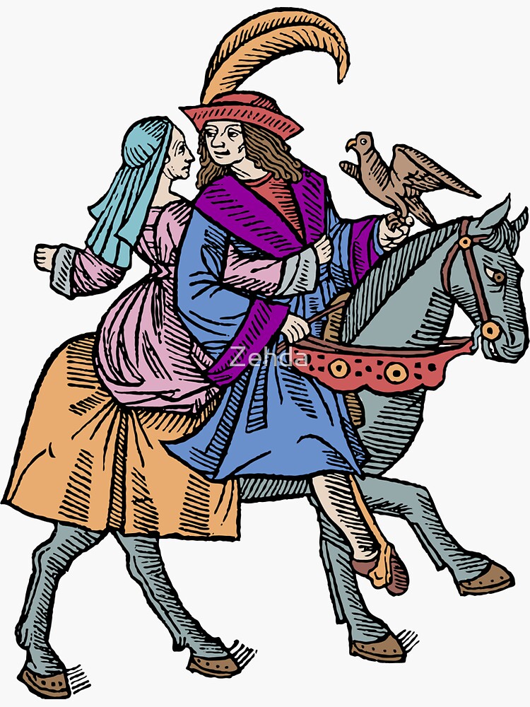 "Medieval Hawk Hunters" Sticker for Sale by Zehda | Redbubble