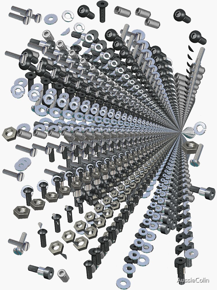 "Nuts and Bolts" Sticker for Sale by AussieColin | Redbubble