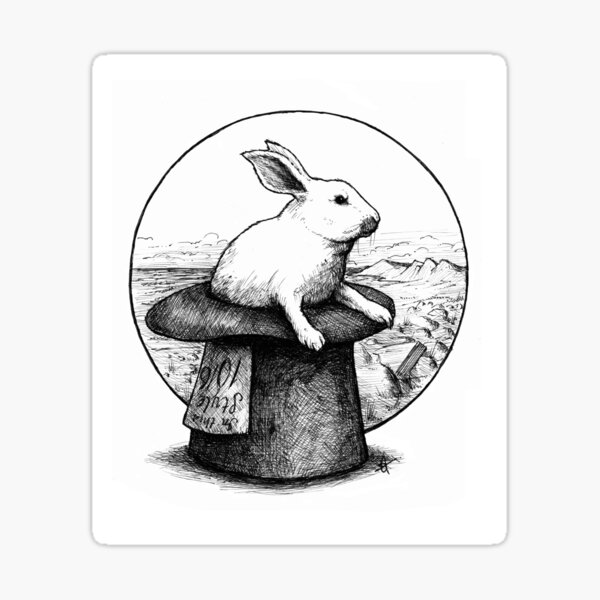 "WHITE RABBIT" Sticker for Sale by wilbur32557 | Redbubble
