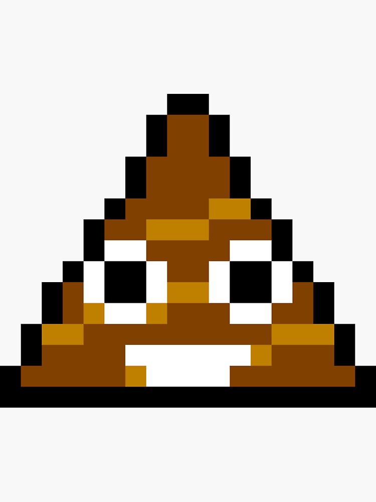 Pegatina «Caras Pixel Art - Poo» de quacksecho | Redbubble