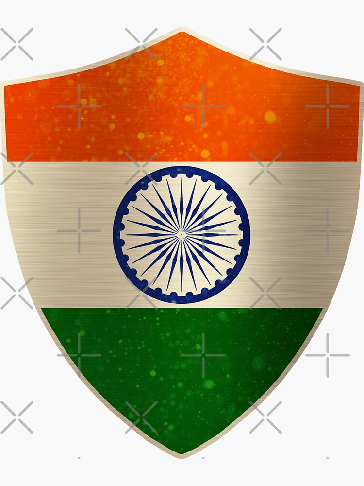 "India Flag Shield Art" Sticker for Sale by ockshirts | Redbubble