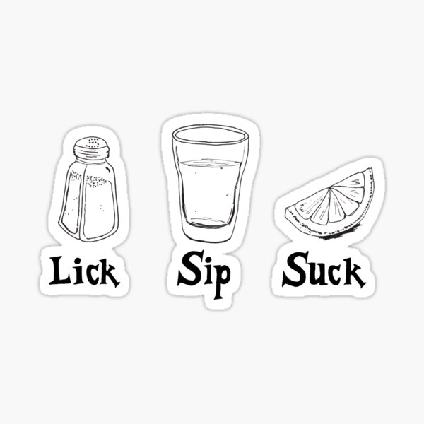 "Lick Sip Suck" Sticker for Sale by jpbradshaw | Redbubble