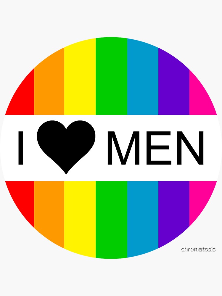 "i heart men" Sticker for Sale by chromatosis | Redbubble
