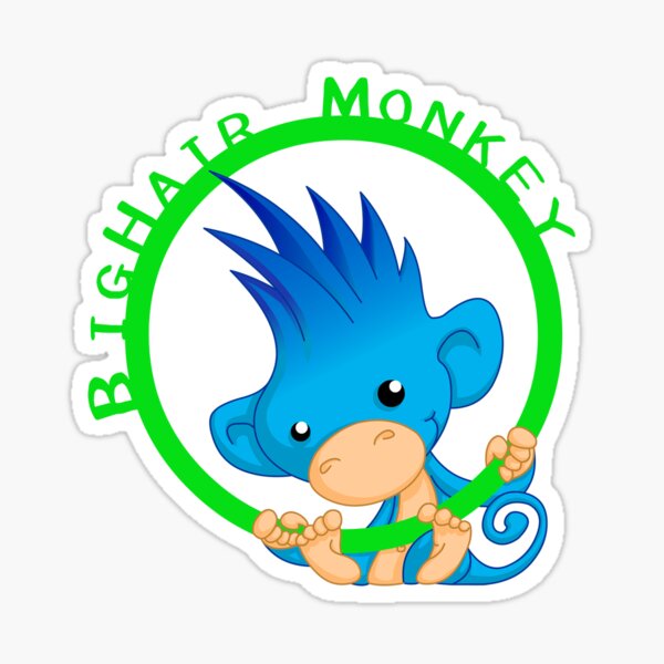 "BigHair Monkey mascot pocket logo" Sticker for Sale by bighairmonkey ...