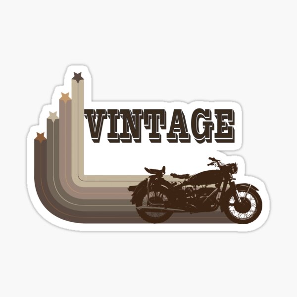 "Vintage Motorcycle Tee" Sticker by block33 | Redbubble