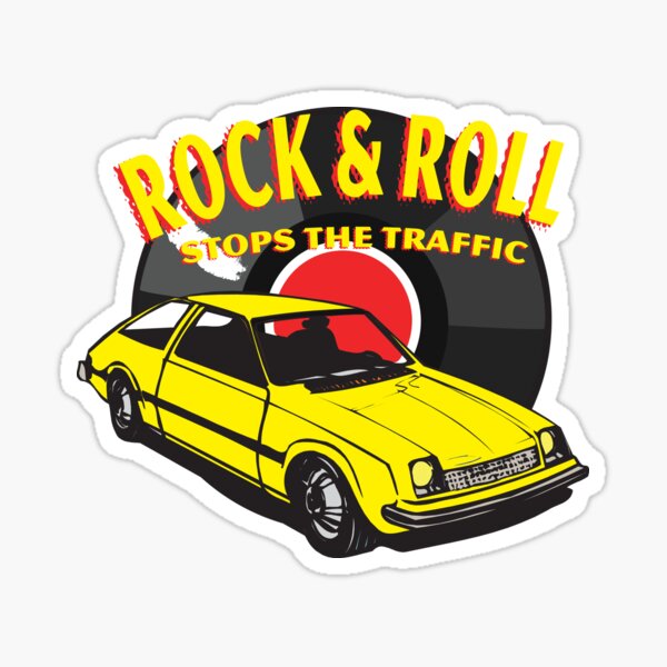 "Rock & Roll Stops the Traffic" Sticker by block33 | Redbubble