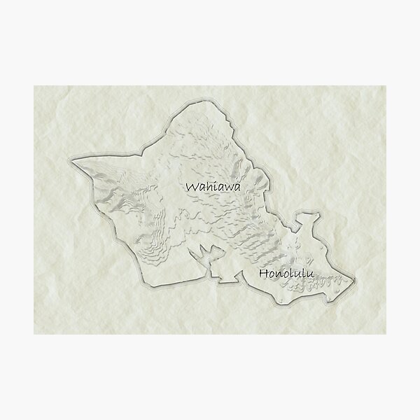 "Topographic Map of Honolulu, Hawaii" Photographic Print by Henrik ...