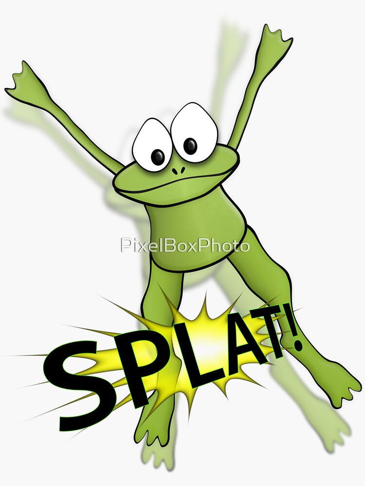 "Frog Splat Tee" Sticker for Sale by PixelBoxPhoto | Redbubble
