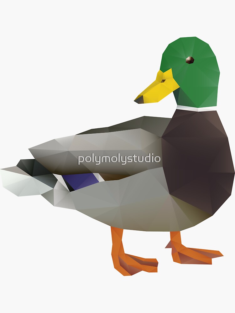 "Mallard Duck Polygon Art" Sticker for Sale by polymolystudio | Redbubble
