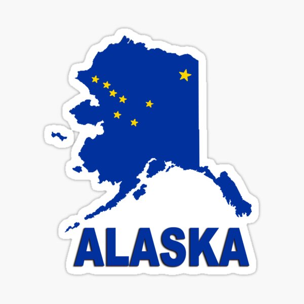 "ALASKA STATE MAP" Sticker for Sale by peteroxcliffe | Redbubble