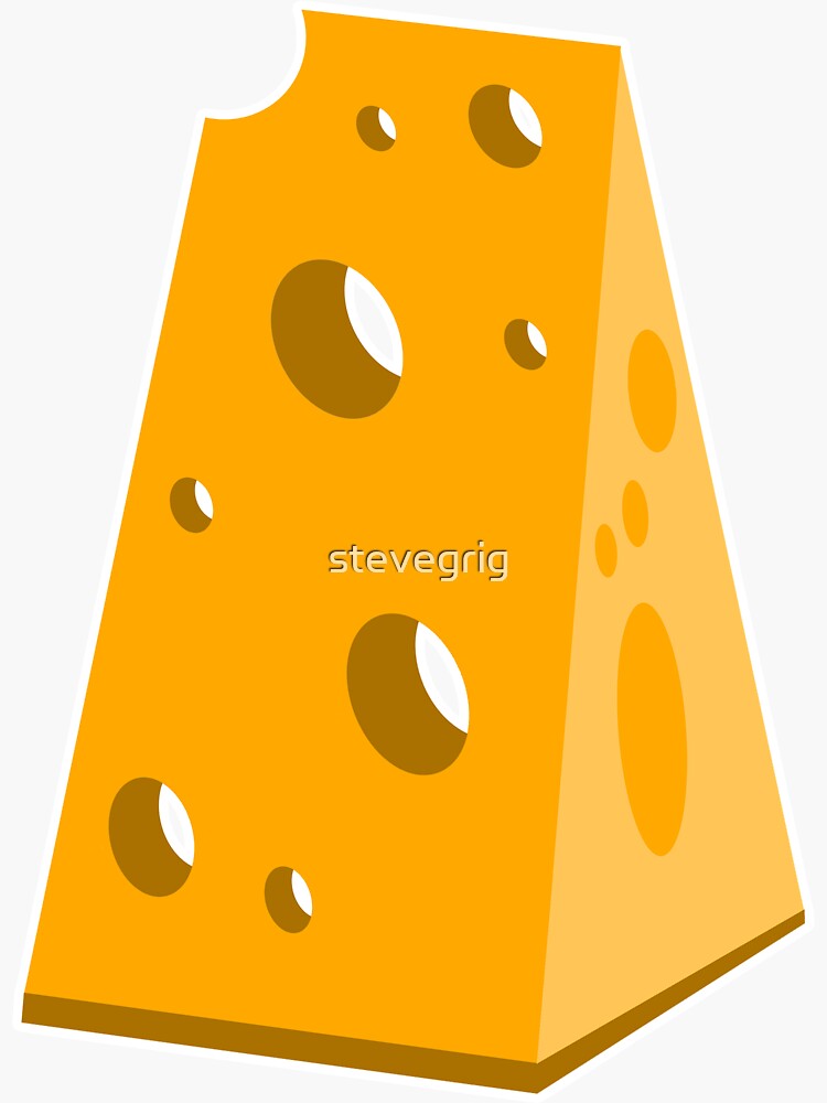 "hunk of cheese" Sticker by stevegrig | Redbubble